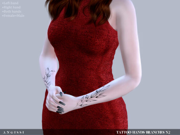 Sims 4 Hands Branches n2 Tattoo - The Sims Game