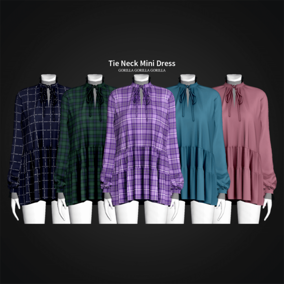 Sims 4 tie neck mini dress - The Sims Game