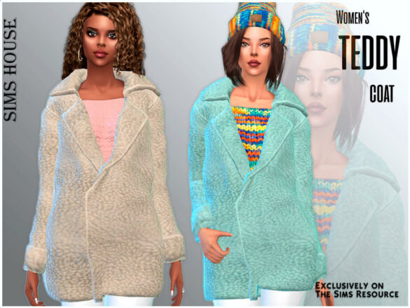 Sims 4 Women’s teddy coat by Sims House - The Sims Game