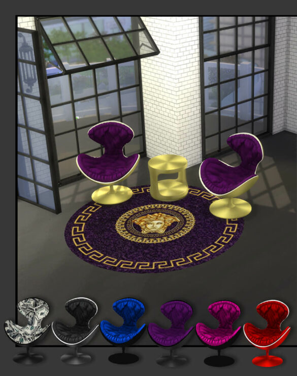 Sims 4 living room furniture set versace carpet 26 - The Sims Game