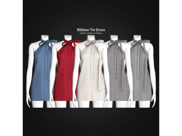 Ribbon Tie Dress BY Gorilla Gorilla Gorilla - The Sims Game