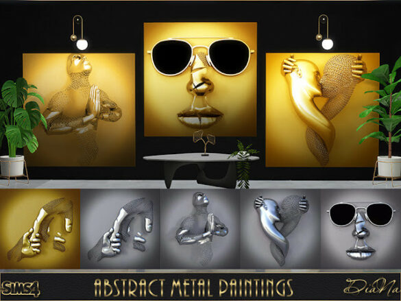 The Sims 4 Abstract Metal Paintings at DiaNa Sims 4 - The Sims Game