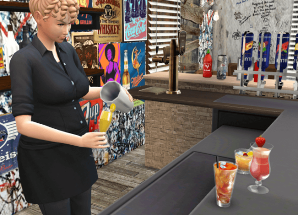 The Sims 4 functional custom bar more drinks - The Sims Game