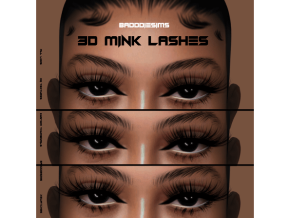 The Sims 4 3D MINK LASHES L1 by BADDDIESIMS - The Sims Game