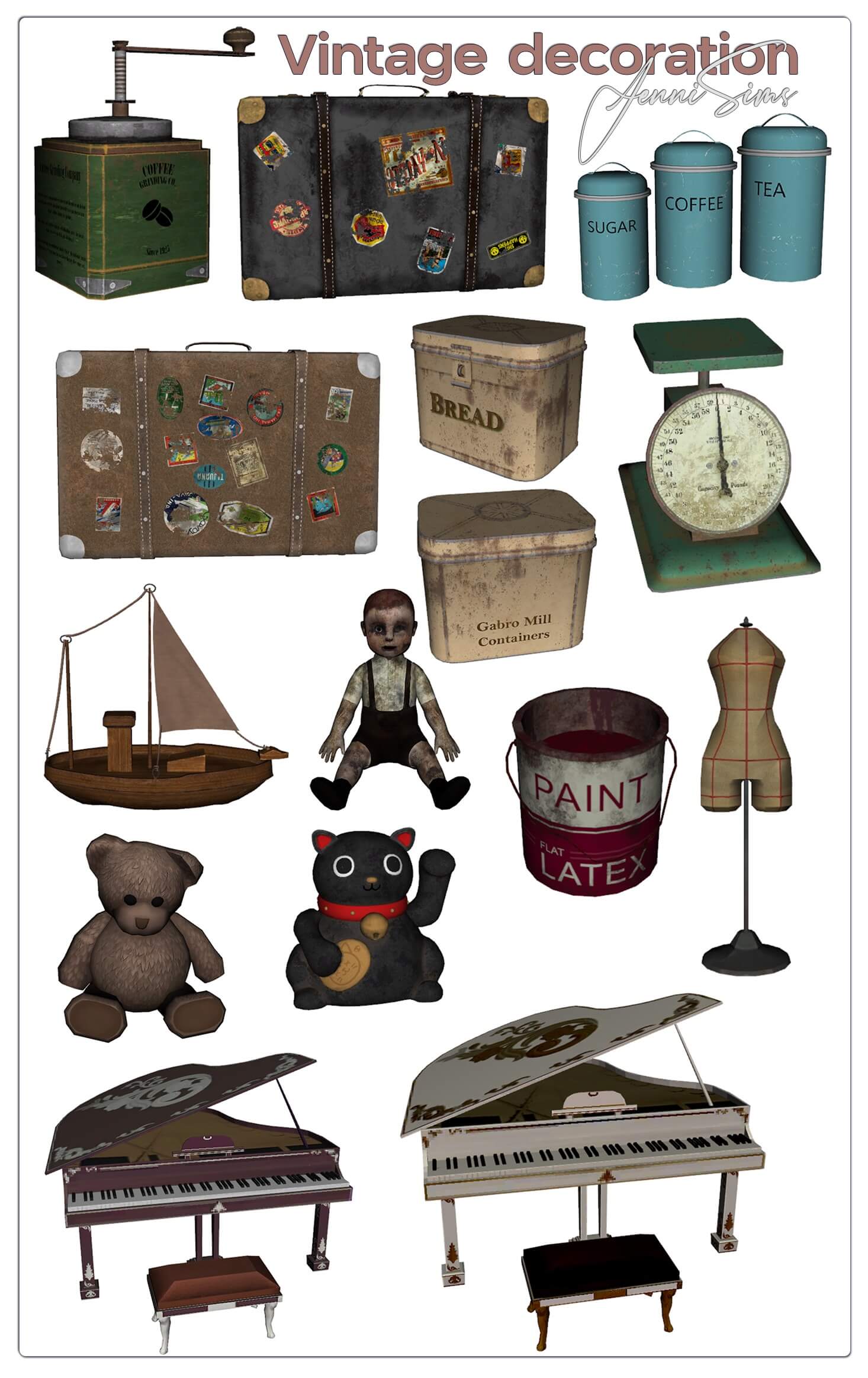 The Sims 4 Vintage decoration at Jenni Sims - The Sims Game