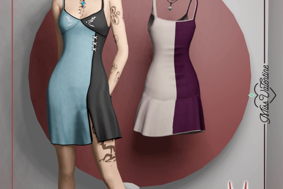 Sims 4 Ribbon Detail Dress S94 by turksimmer - The Sims Game