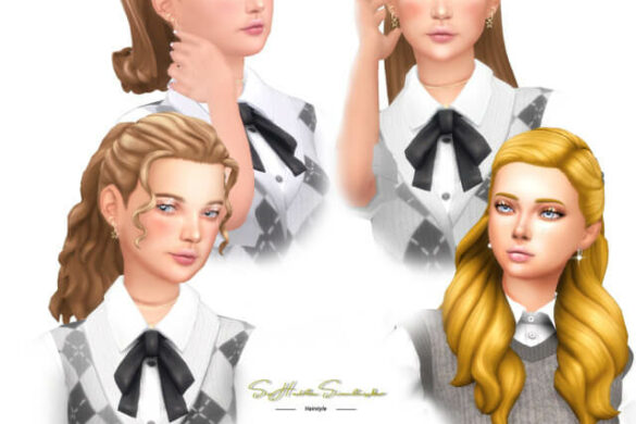 Sims 4 Sakiya Hair 150 Set by TsminhSims - The Sims Game