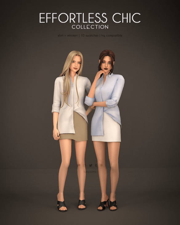 Shirt Miniskirt Effortless Chic Collection - The Sims Game