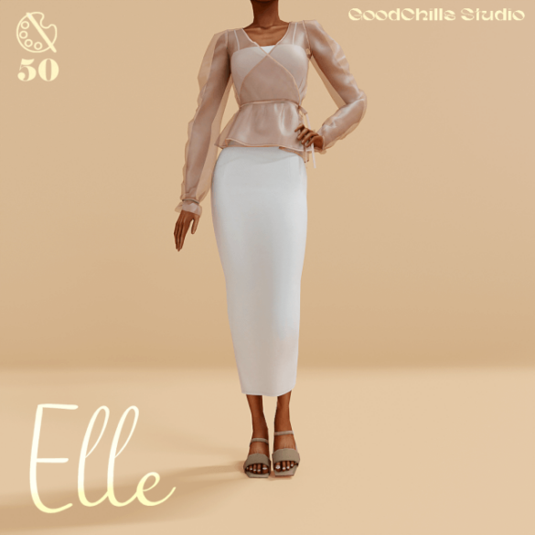 gcs januarys cc 2026 Elle Dress - The Sims Game